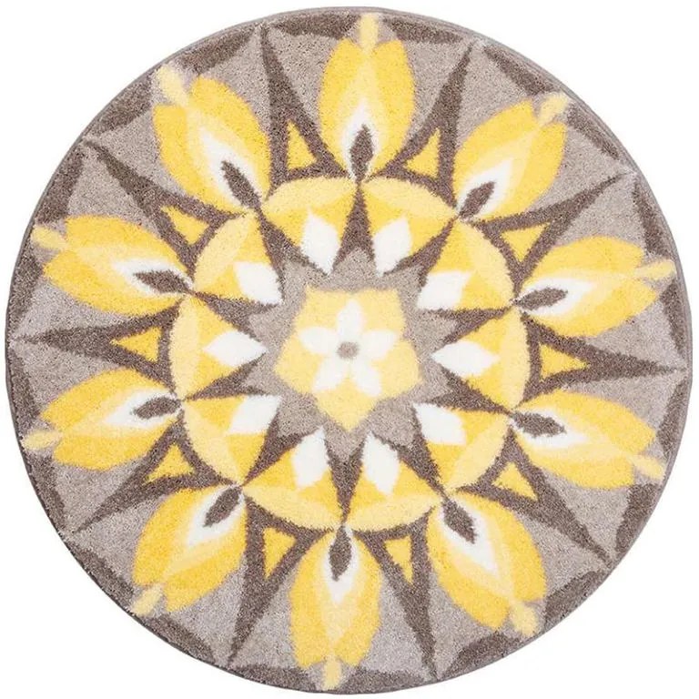 GRUND Mandala předložka SEBELÁSKA žlutošedivá kruh 60 cm