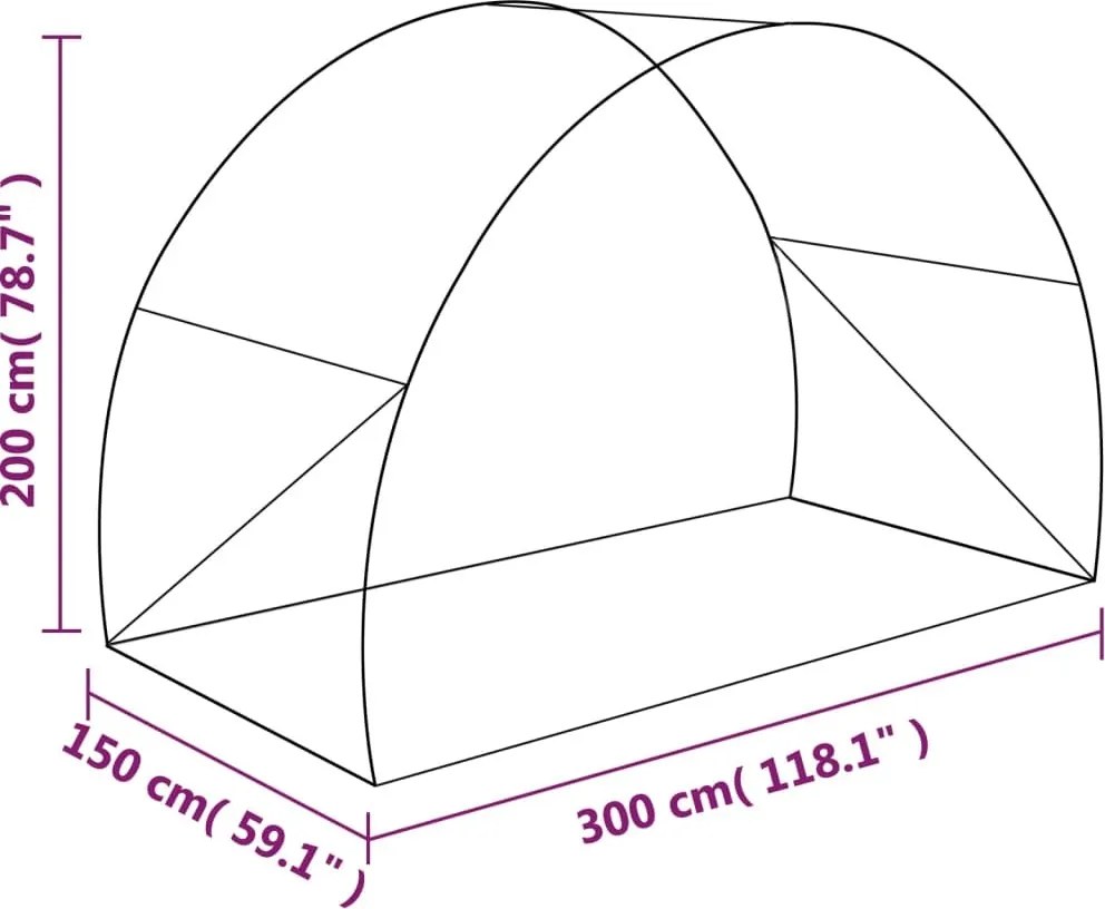 vidaXL Fóliovník 4,5 m² 300 x 150 x 200 cm [45533]