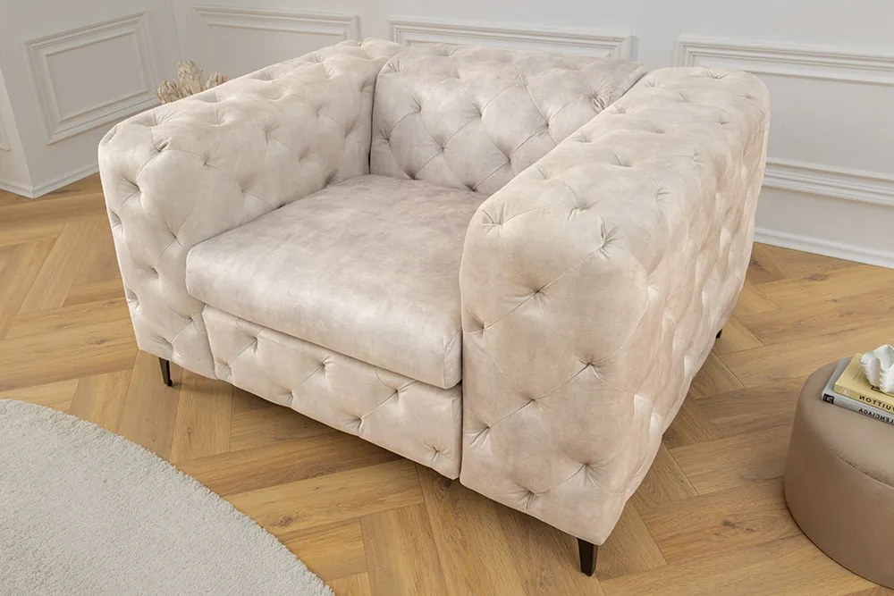Designové křeslo Rococo šampaňský samet