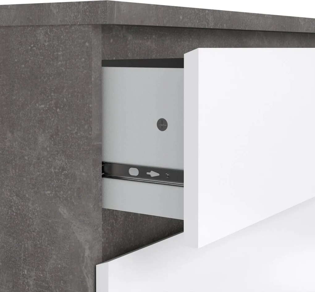 FALCO Komoda Simplicity 235 beton/bílý lesk
