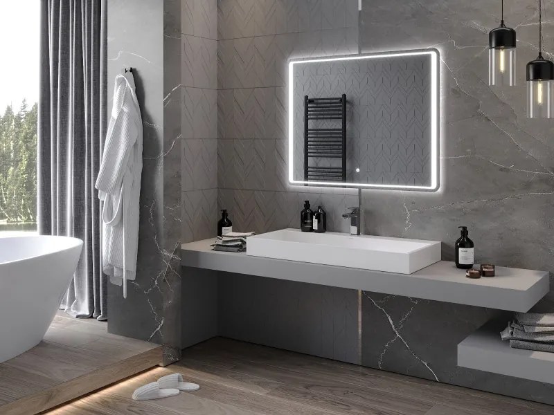 Mexen Zusa, LED koupelnové zrcadlo s podsvícením 100x80 cm, 6000K, ochrana proti zamlžování, 9808-100-080-611-00