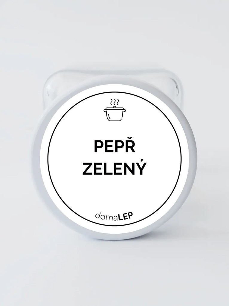 Samolepka na kořenky PEPŘ ZELENÝ bílá 5 cm tučné písmo
