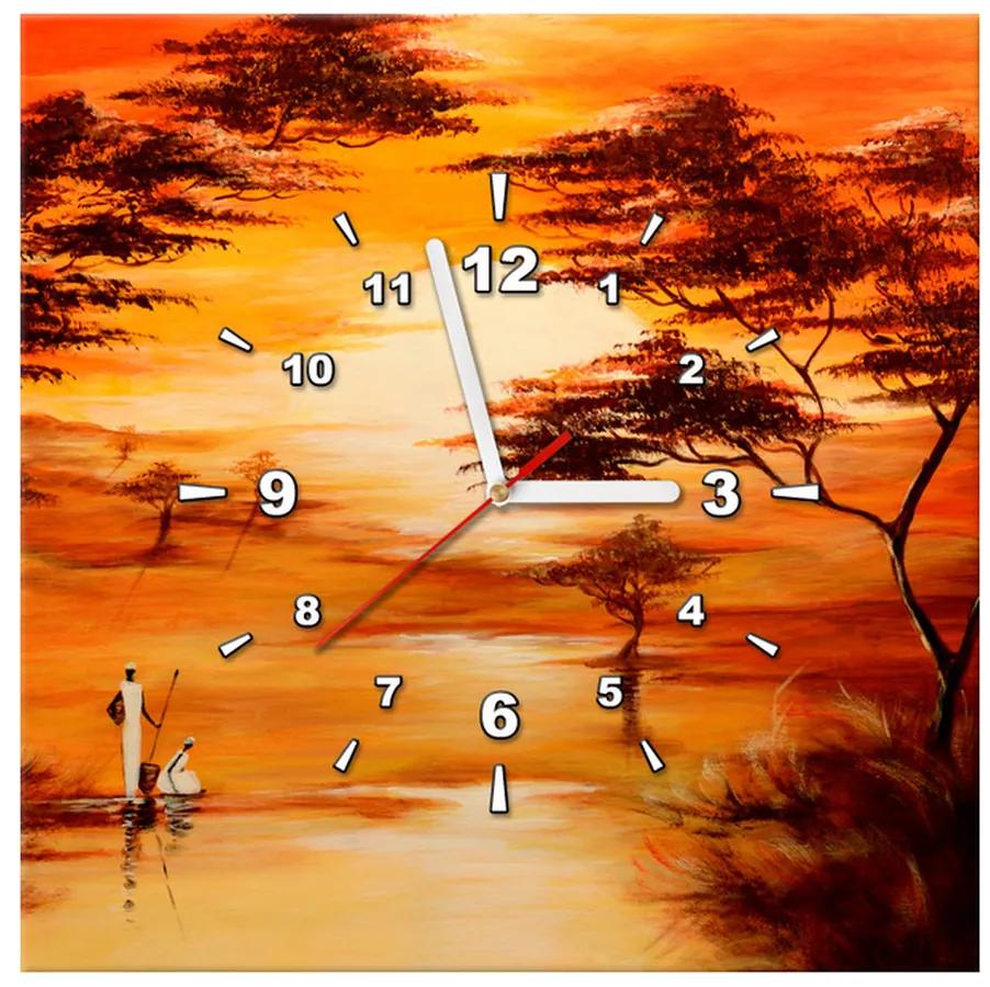 Gario Obraz s hodinami Nádherná Afrika Rozměry: 30 x 30 cm