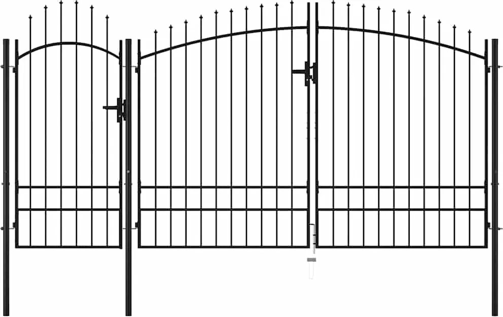 Zahradní brána Woerden ocel 1,95 x 4 m černá 144366