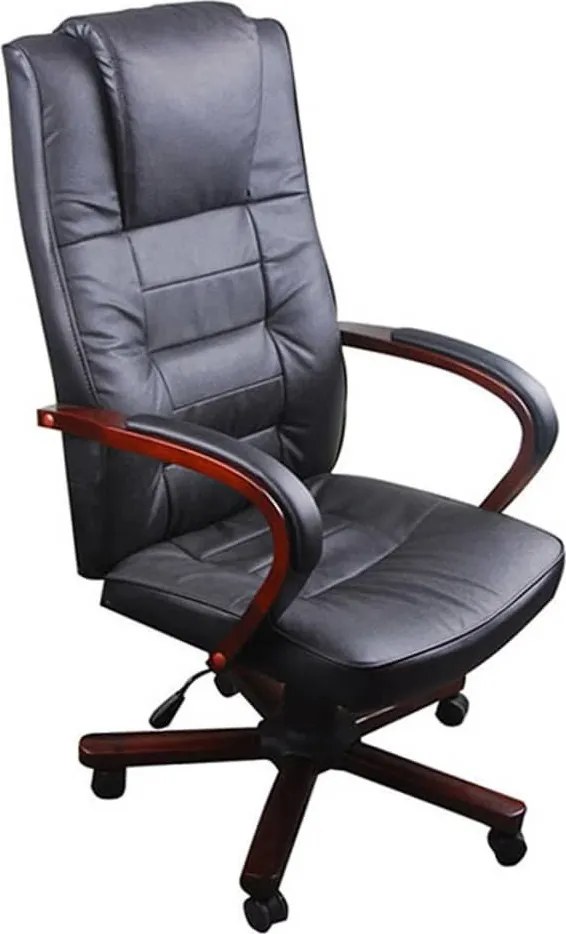 vidaXL Kancelářská židle pravá kůže [20559] Barva: Černá
