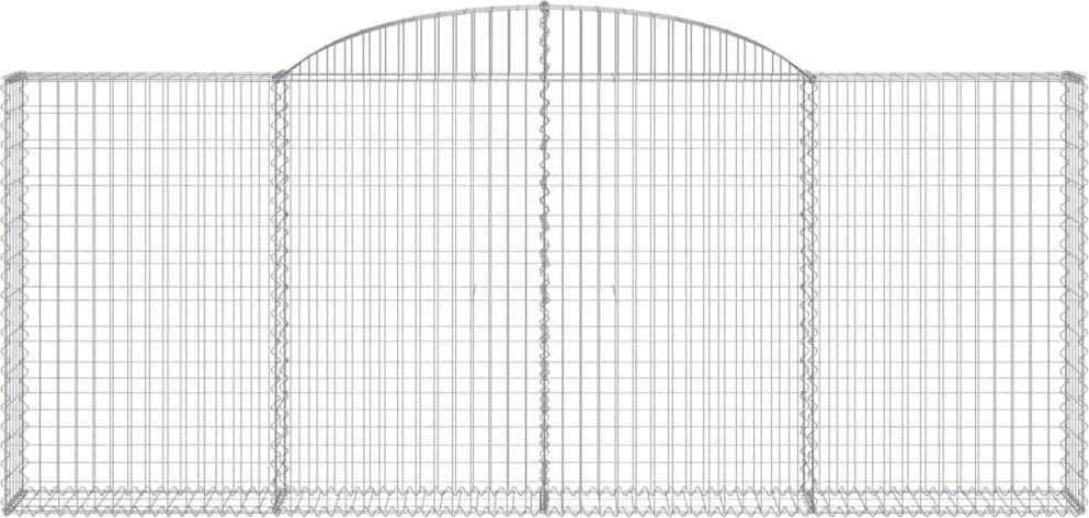 vidaXL Klenuté gabionové koše 15ks 300x30x120/140cm pozinkované železo [3146551]