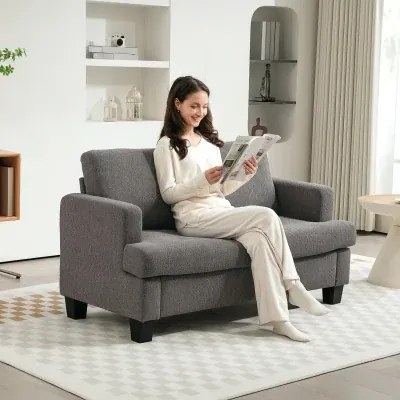 HOMCOM 2-místná pohovka 120 cm s odnímatelnými polštáři na opěradle, čalounění z chenillu pro obývací pokoj, ložnici, kancelář, tmavě šedá