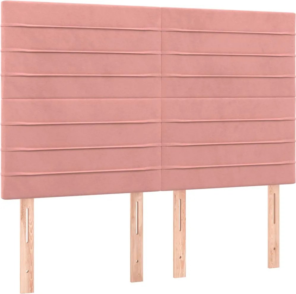 Box spring postel s matrací růžová 140x190 cm samet 3132740