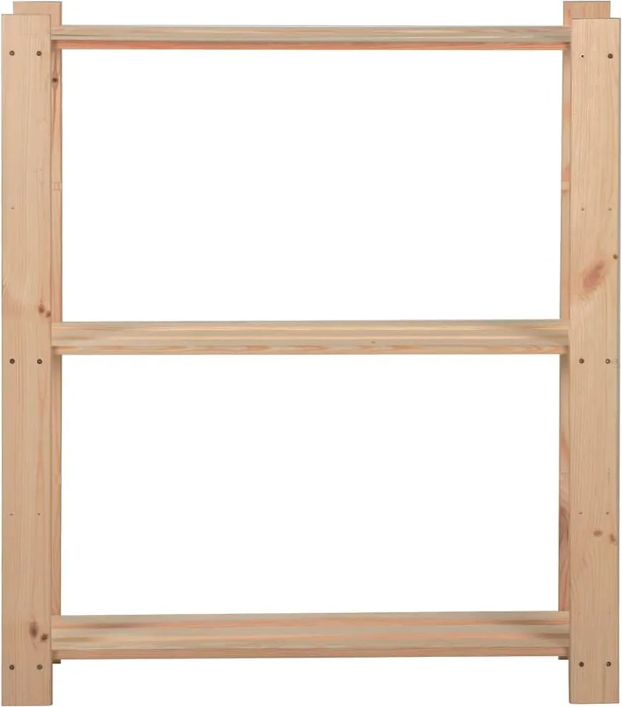 Úložný regál se 3 policemi 80 x 28,5 x 90 cm masivní borovice 327321