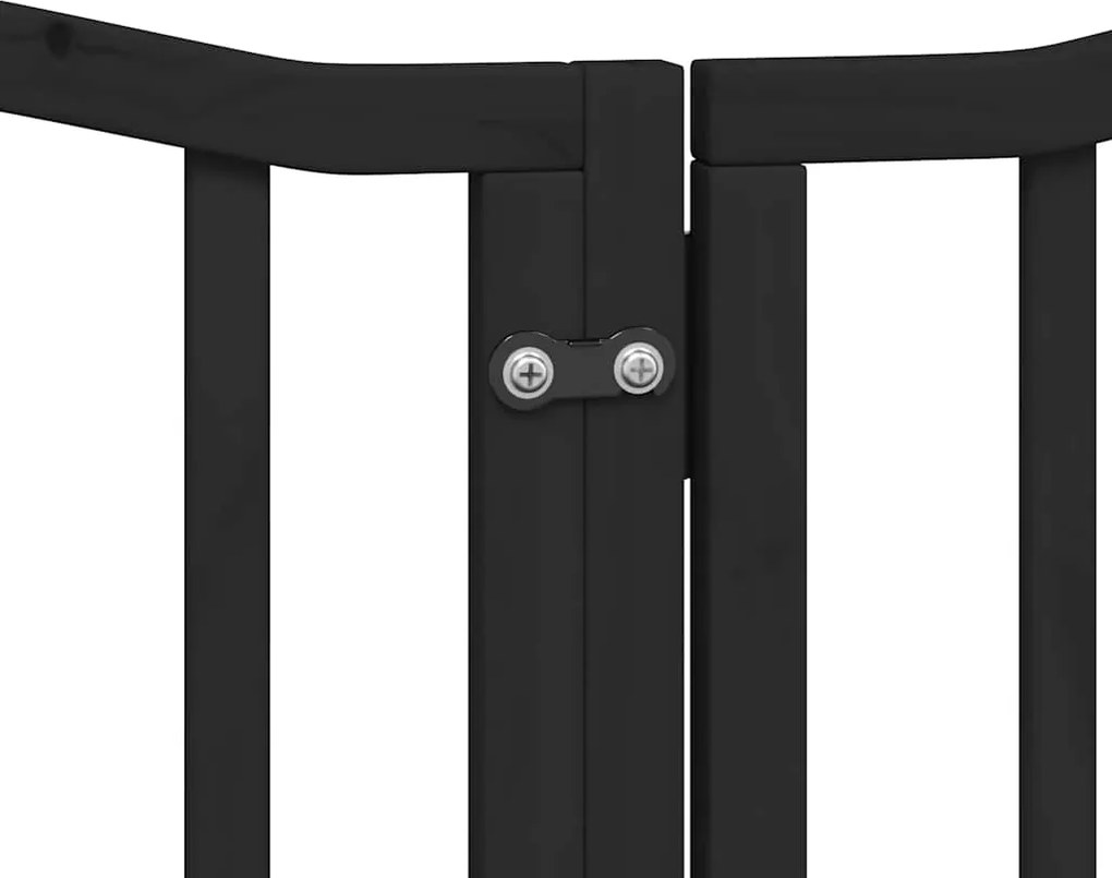 Zábrana pro psy s dvířky skládací 9 panelů černá 450 cm topol 3155597