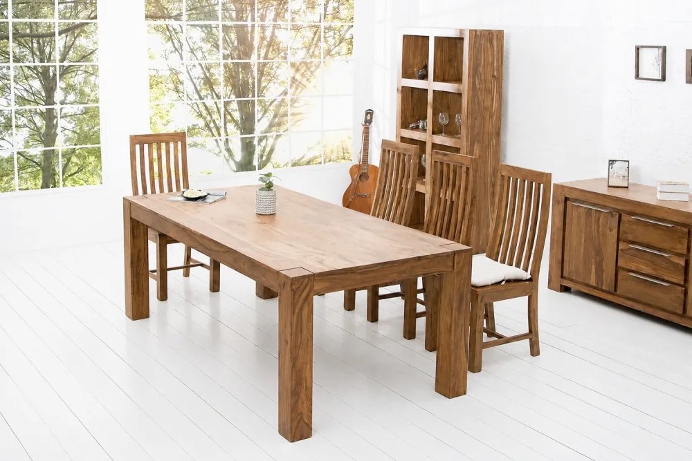 Jídelní set - stůl z masivu Timber 200cm + 4 židle Timber masiv