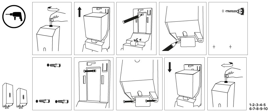 Nimco Zásobník na dezinfekční gel nebo tekuté mýdlo - HPM 27031-MS-10