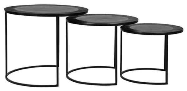 Konferenční stolky Colette - set 3 ks Black