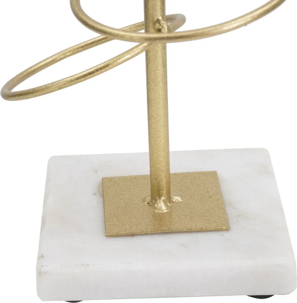 Kovový svícen Rings 50 cm zlatý/mramor