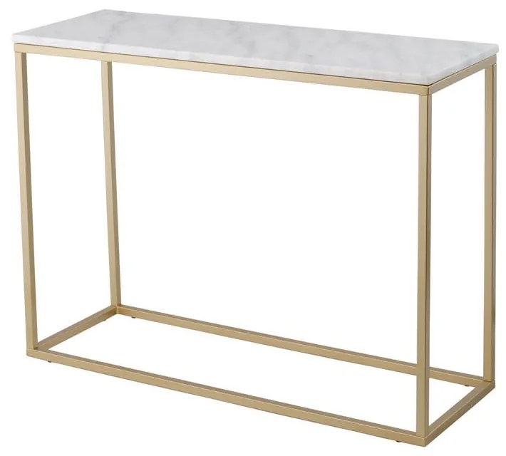 Mramorový konzolový stolek s konstrukcí v barvě mosazi RGE Accent