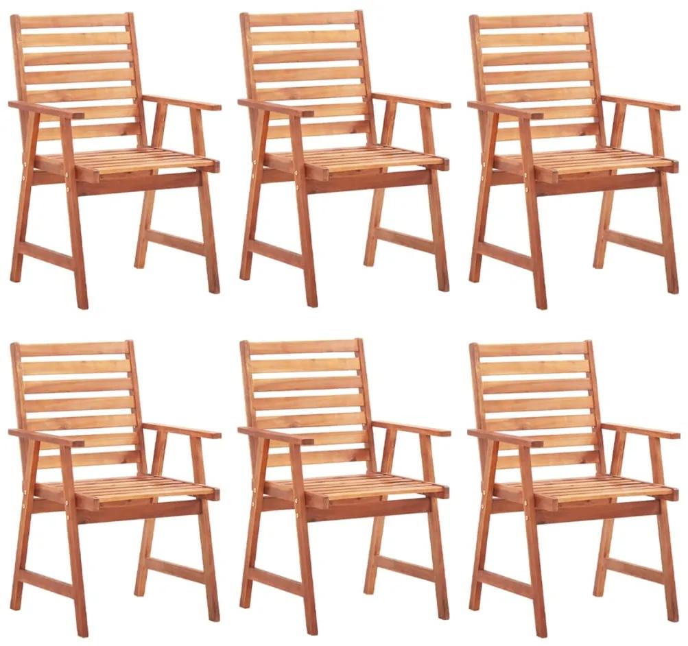 Zahradní jídelní židle 6 ks s poduškami masivní akáciové dřevo,  3078364