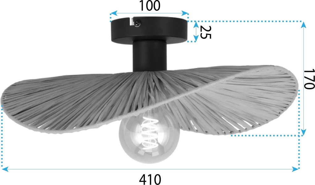 Toolight Toolight, stropní svítidlo 1xE27, APP1827-1CP, černá-hnědá, OSW-09318
