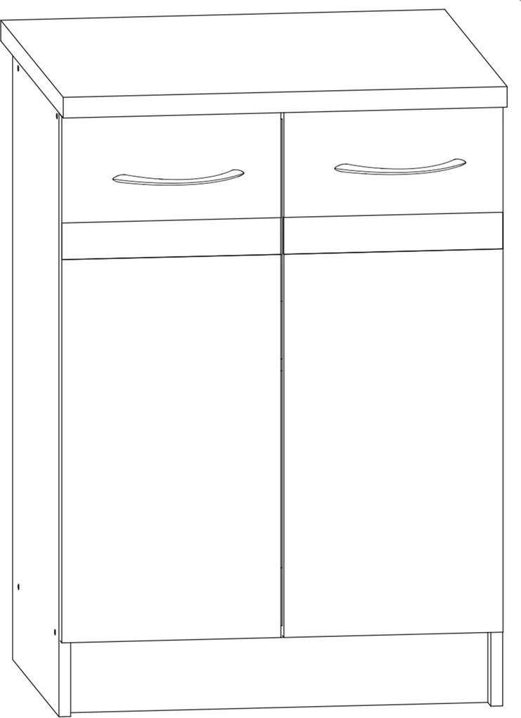 Kuchyňská skříňka Livia 60 cm tmavě hnědá/dub sonoma