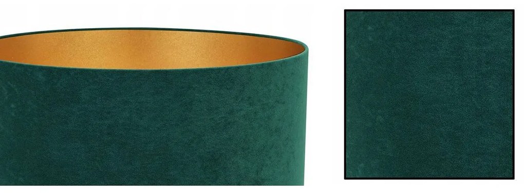 Závěsné svítidlo Mediolan, 1x tmavě zelené/zlaté textilní stínítko, (výběr ze 2 barev konstrukce), (fi 40cm)