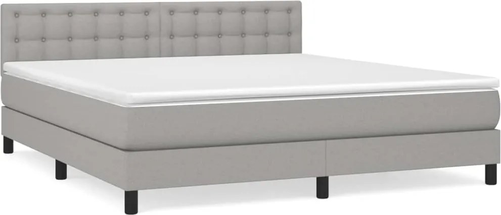 Box spring postel s matrací světle šedá 160 x 200 cm textil 3140385
