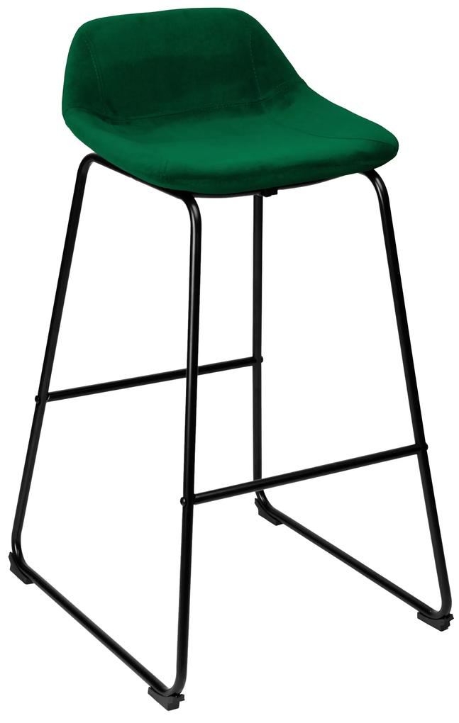 ViaDomo Via Domo - Barová židle Terra - zelená/černá - 43x91x30 cm