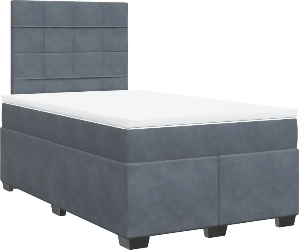 Box spring postel s matrací tmavě šedý 120x190 cm samet 3293159