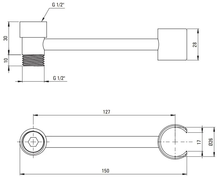Deante Hand shower bracket, for bathtub mixers - swivel
