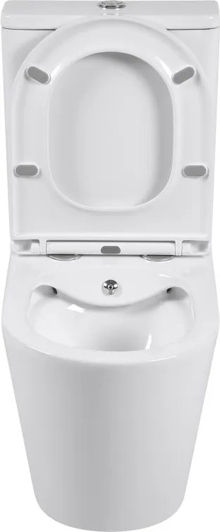 Erga Tina, WC kombi mísa 620x365x820 mm, Rimless + funkce bidetu + toaletní sedátko, bílá lesklá, ERG-V03-TINA-RIM-BID-WH