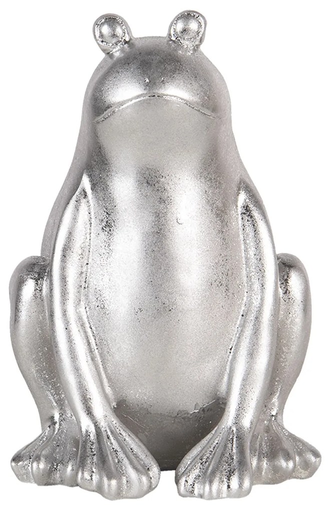 Stříbrná dekorativní soška žáby - 13*13*20 cm