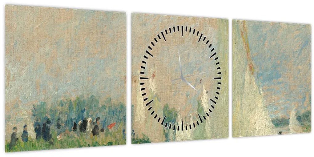 Obraz - Auguste Renoir, Regatta at Argenteuil, reprodukce (s hodinami) (90x30 cm)