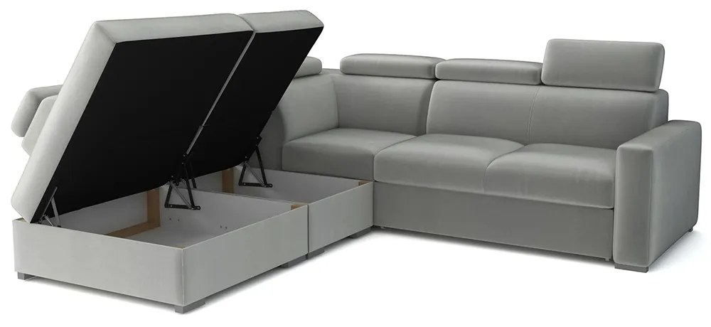 Sedací souprava PEDRO L | 265x250 cm | rozkládací + 2x úložný prostor | polohovatelné záhlavníky | VÝBĚR TKANIN