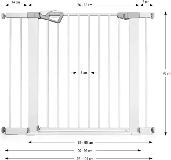 Bezpečnostní zábrana GUARDY 104 s rozšířením, bílá