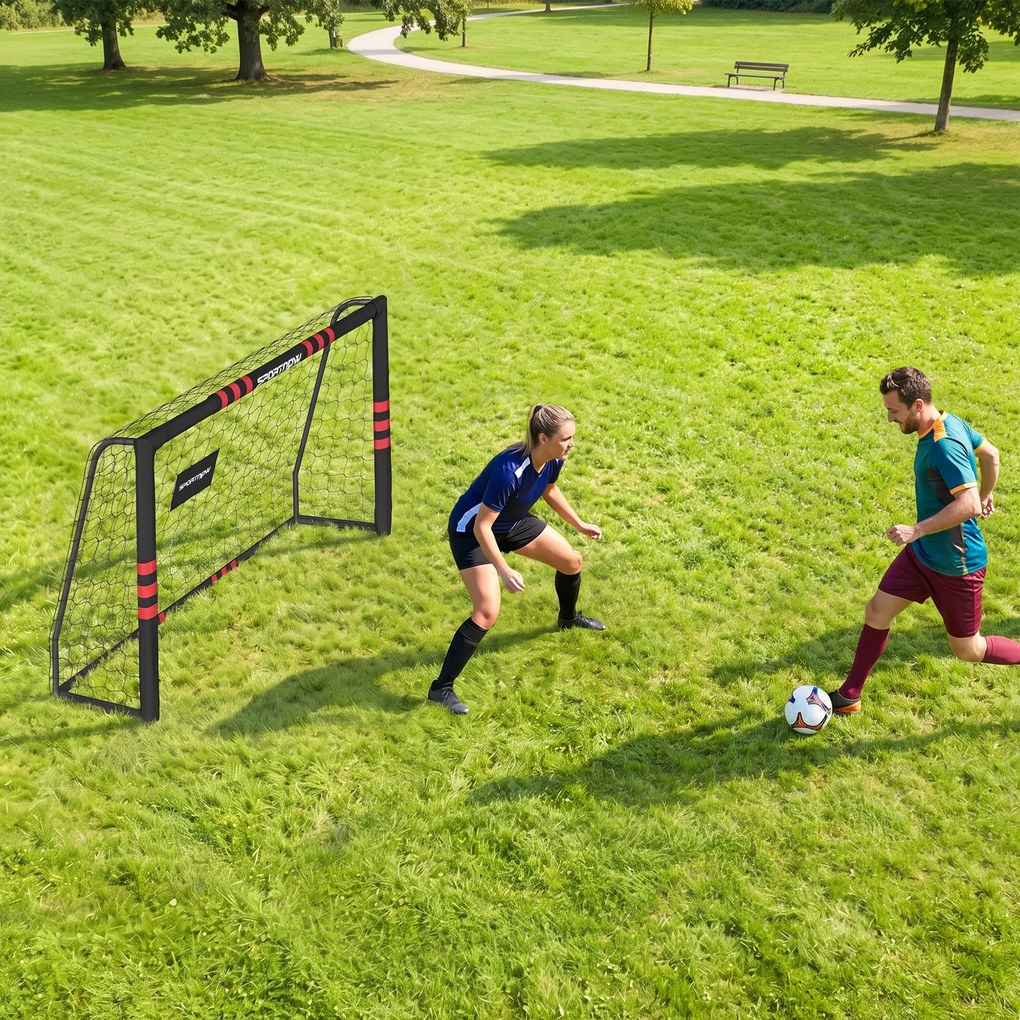 SPORTNOW Fotbalová branka do zahrady 1,8 x 1,2 m pro mládež a dospělé Robustní venkovní branka s brankovou sítí, polstrováním a zemními kotvami
