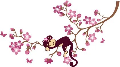 Samolepicí dekorace zamyšlená opice
