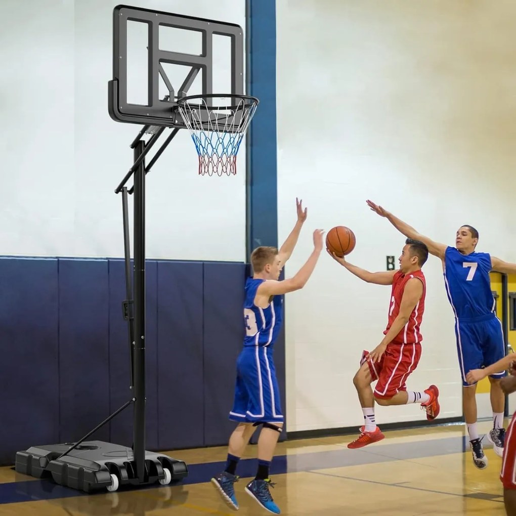 Costway Nastavitelný basketbalový koš 245–305 cm, černý