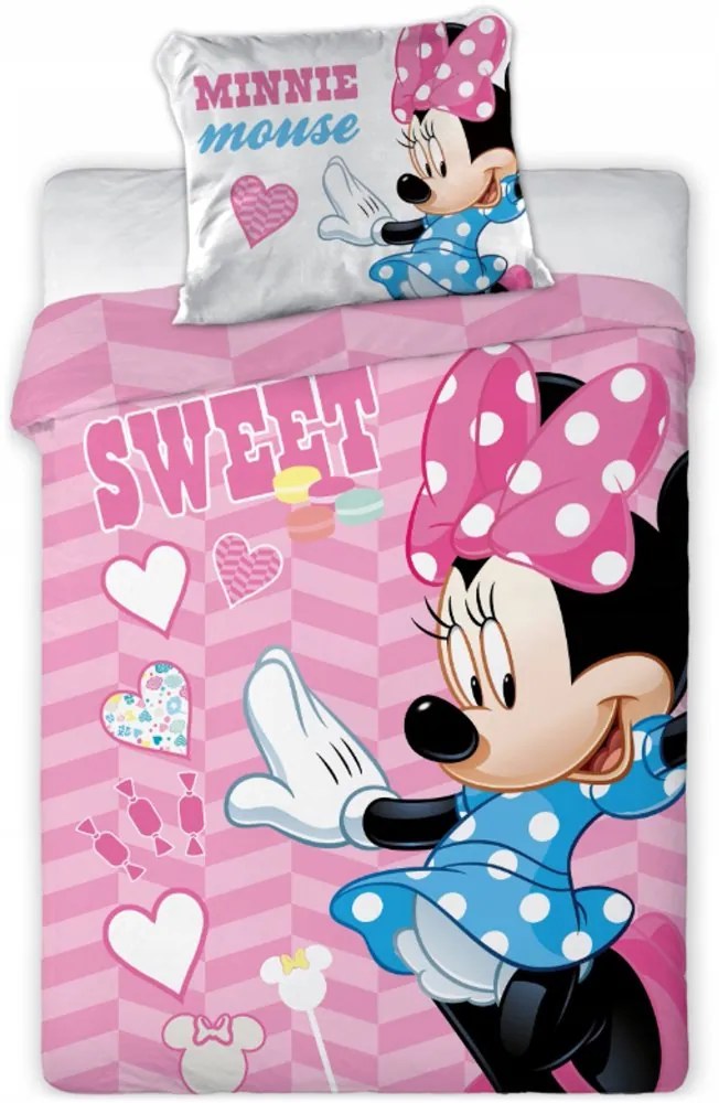 Povlečení do dětské postýlky Minnie Mouse - Disney - 100% bavlna - 40x60 cm + 100x135 cm