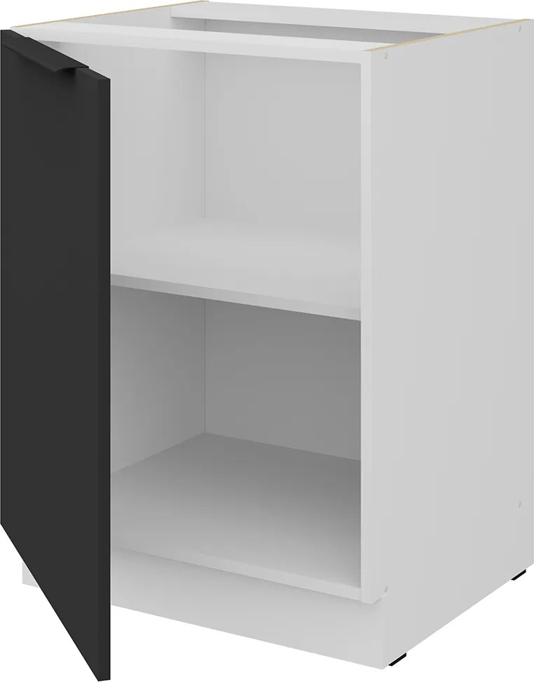 ARIA bc | dolní skříňka 60 D 1F policová | 60 cm | ANTI FINGERPRINT povrch | bílá/černá