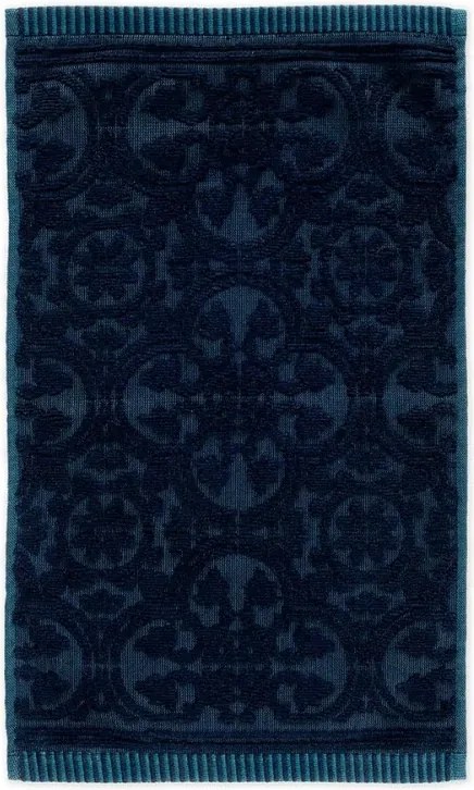 Pip Studio ručníky z bavlněného froté Tile de Pip, tmavě modré (Luxusní ručníky z bavlněného froté v designu Tile de Pip v tmavě modré barvě )