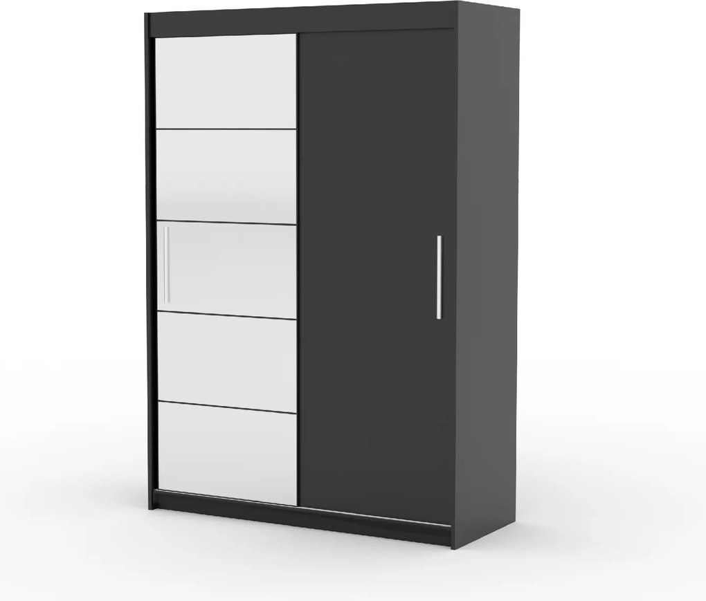 ADRK Furniture Posuvná skříň se zrcadlem ESTI 150 SW-ESI-150-B