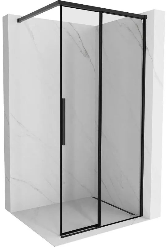 Mexen Rox sprchová stěna Walk-in pravá 70 x 200 cm, černý rámeček 8 mm, černá - 8C2-070-003-70-70-P