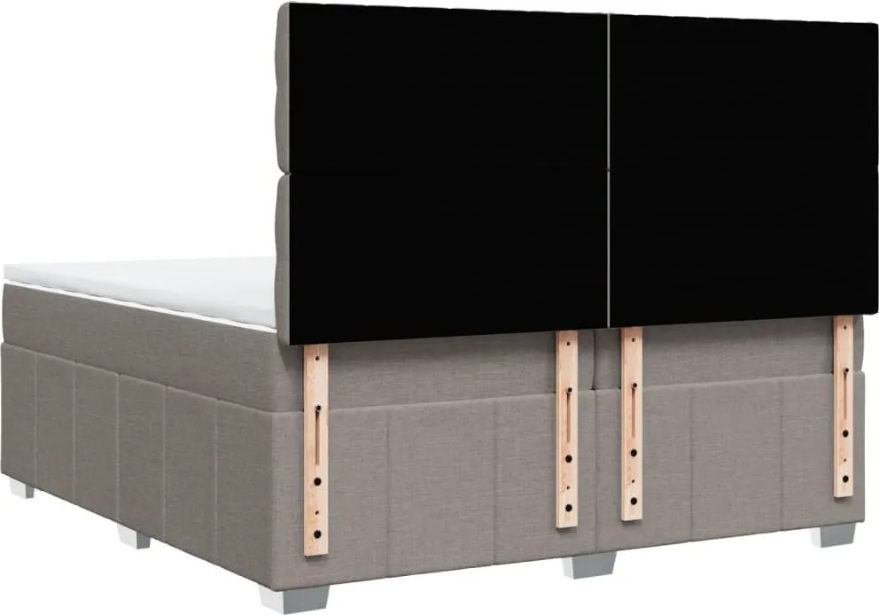Box spring postel s matrací taupe 200x200 cm textil 3291786