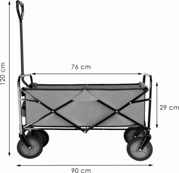 Skládací vozík 80 kg, šedý SPRINGOS GA0015
