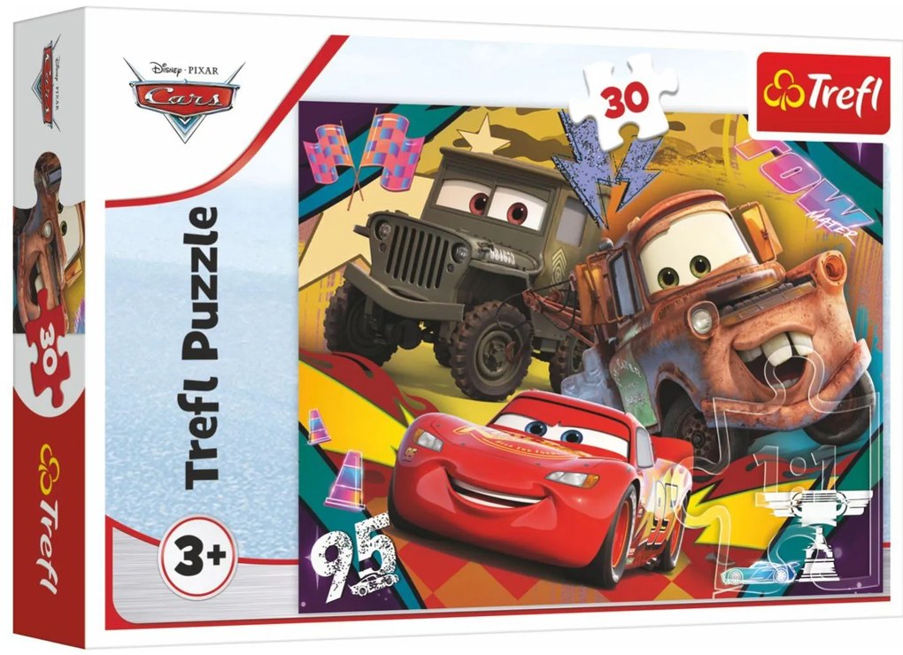 Puzzle Cars 3/Rychlá auta 27x20cm 30 dílků v krabičce 21x14x4cm