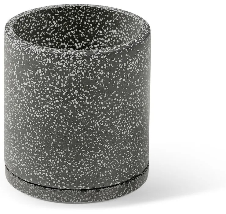 Tmavě šedý květináč Bonami Selection Terrazzo, ø 34 cm