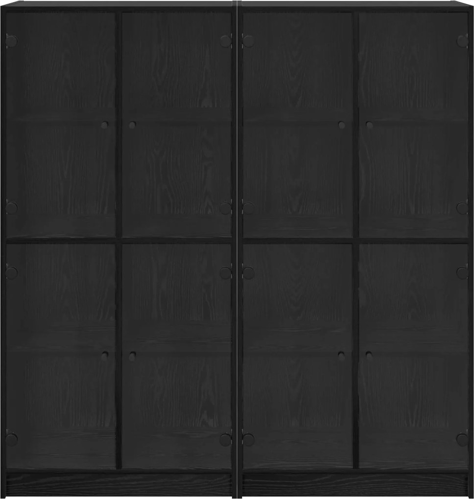 Vysoký bufet 2 ks Černý dub 68 x 37 x 142 cm Kompozitní dřevo 3402646