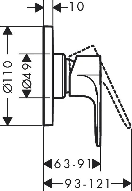 Hansgrohe Rebris S, sprchová baterie pod omítku, černá matná, 72649670