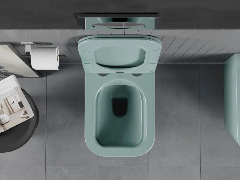 Mexen Teo wc mísa Rimless se záchodovým prkýnkem soft-close slim, duroplast, světle zelená mat - 30854048