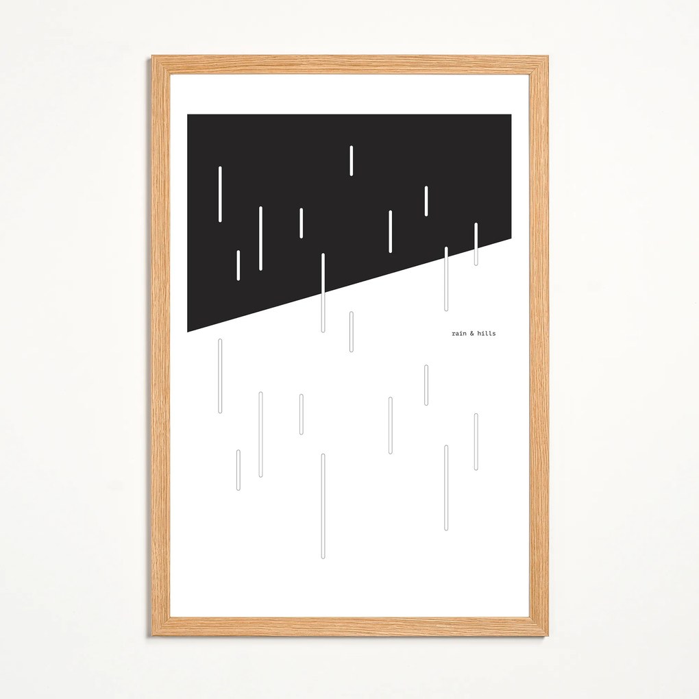 Ondřej Tejkl | Rain Dark Rám: Dubový, Velikost: 30 x 20 cm