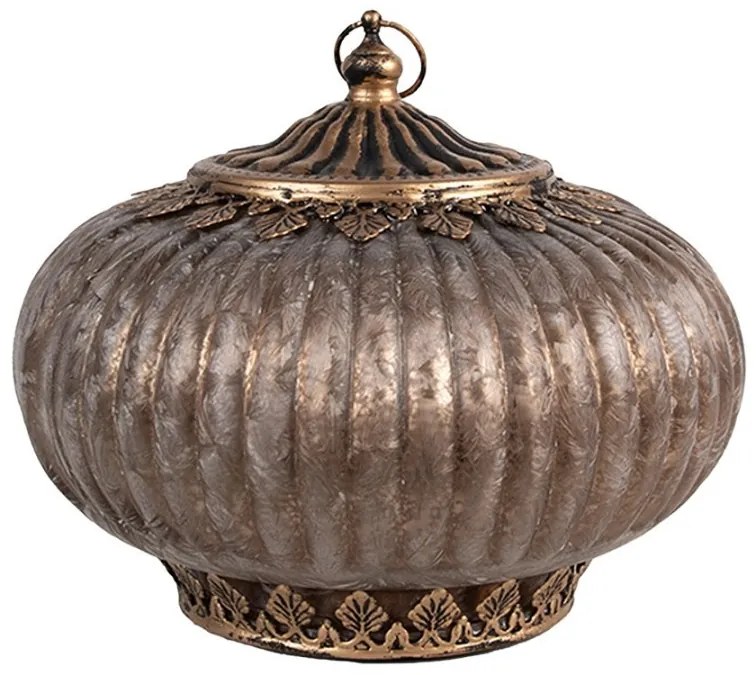 Hnědá skleněná svítící LED lucerna Balli - Ø 17*14 cm