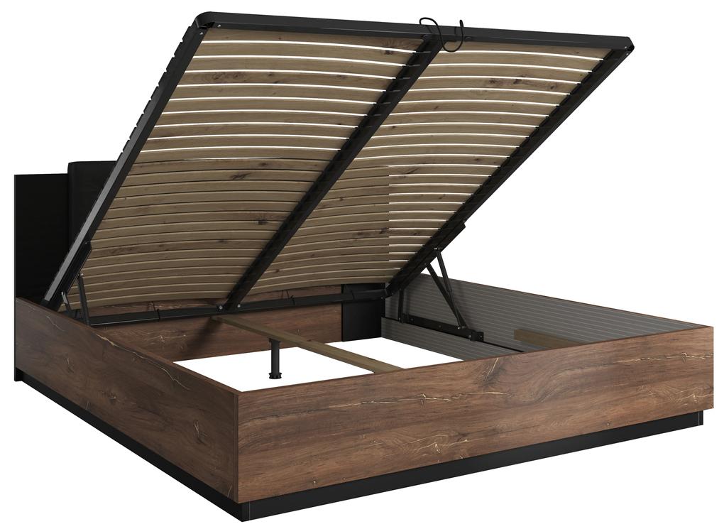 Manželská postel 160 cm Signat Typ 31 (černá + dub artisan). 1042103